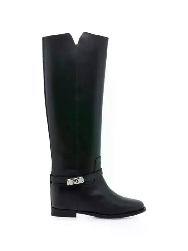 VIA ROMA 15 Padlock Leather Boots