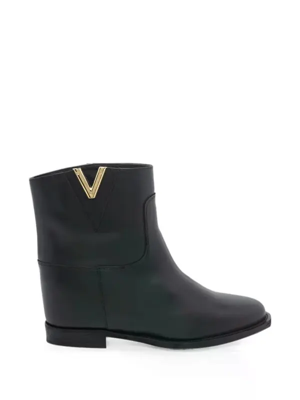 VIA ROMA 15 Logo-plaque Leather Ankle Boots