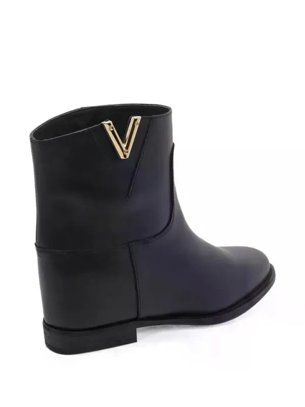 VIA ROMA 15 Logo-plaque Leather Ankle Boots
