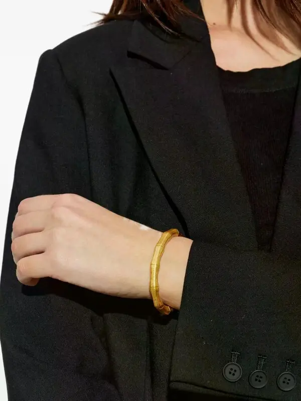 ALLSAINTS Bamboo-effect Engraved-logo Bracelet - Gold