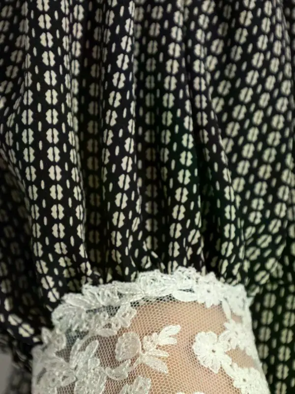 Chloé Lace-trimmed Geometric-print Top
