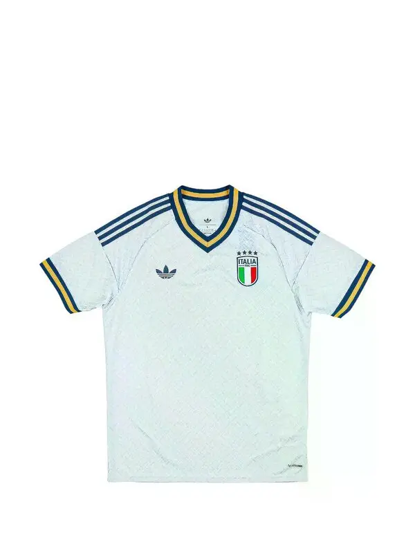 Adidas Italy's Away Logo-patch T-shirt - Blue