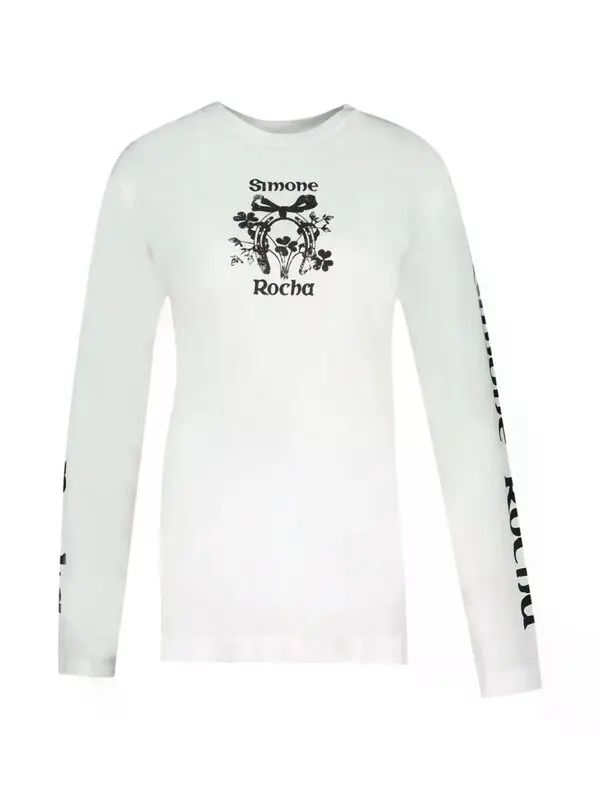 Simone Rocha Coming Up Roses Long-sleeve T-shirt - White