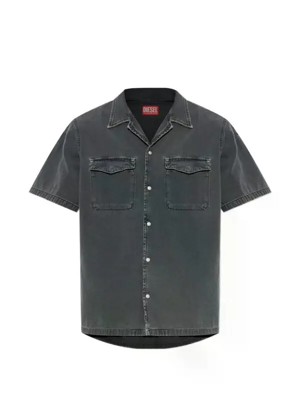 DIESEL® D-nabil-p Bowling Short-sleeve Denim Shirt - Grey