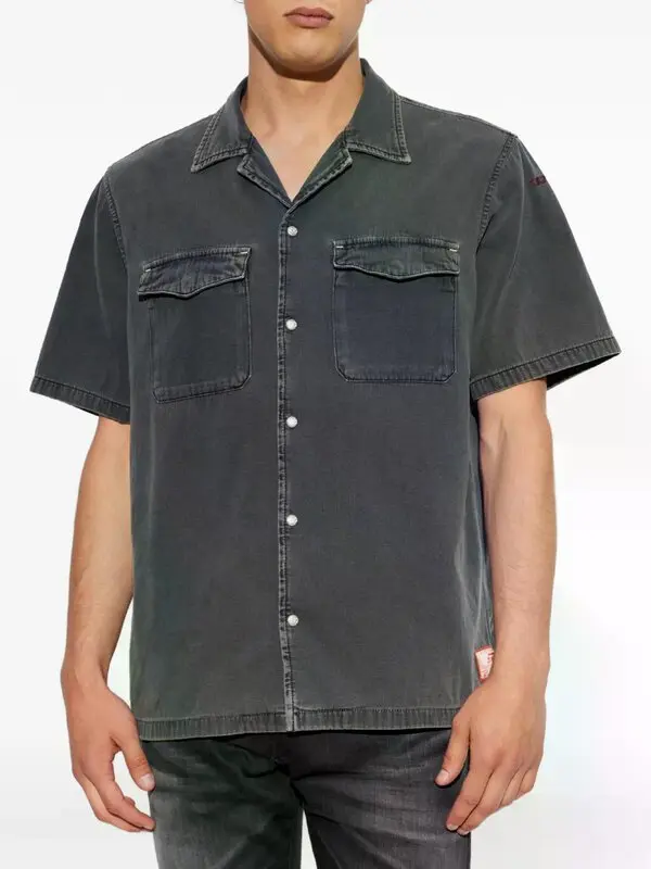 DIESEL® D-nabil-p Bowling Short-sleeve Denim Shirt