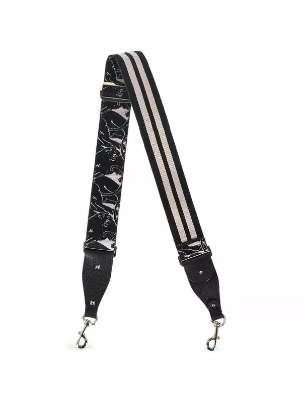 Valentino Garavani Rockstud Abstract Pattern Bag Strap - Black