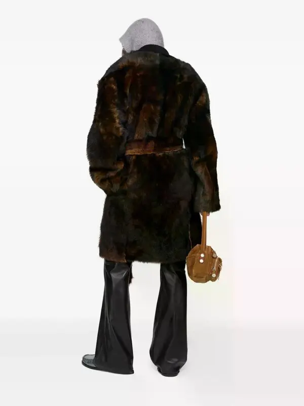 Acne Studios Belted Zip-up Faux-fur Coat