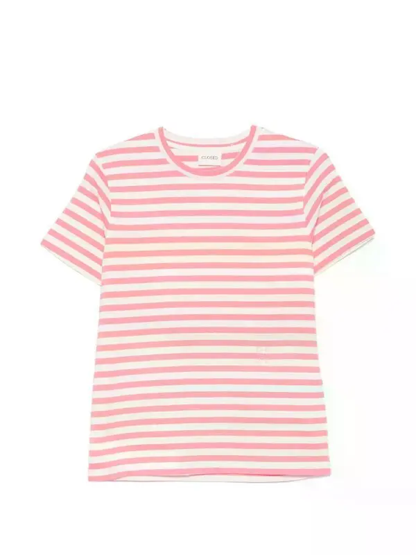 Closed Horizontal-stripe Logo-embroidered T-shirt