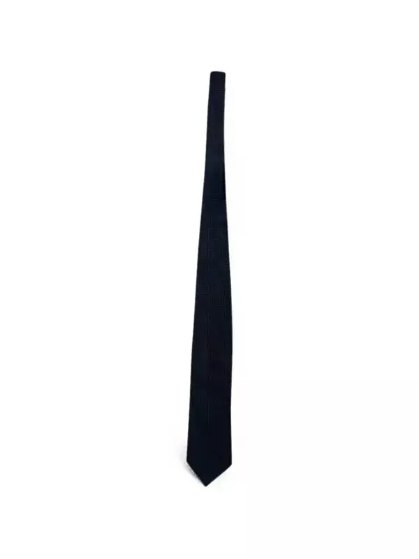 Mulberry Windowpane-print Tie - Blue