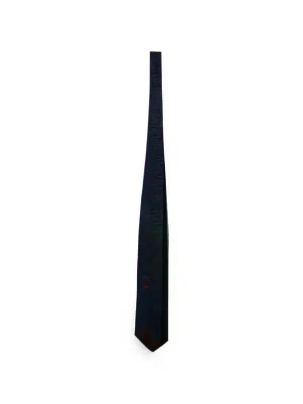 Mulberry Windowpane Print Neck Tie - Blue