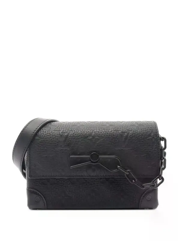 LOUIS VUITTON 2000s Monogram Taurillon Leather Steamer Shoulder Bag - Black