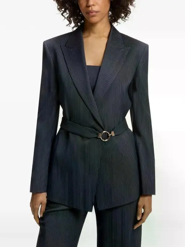 Hugo Pinstripe Belted Blazer