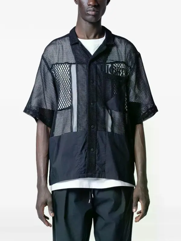 YOSHIOKUBO Patchwork Mesh Shirt