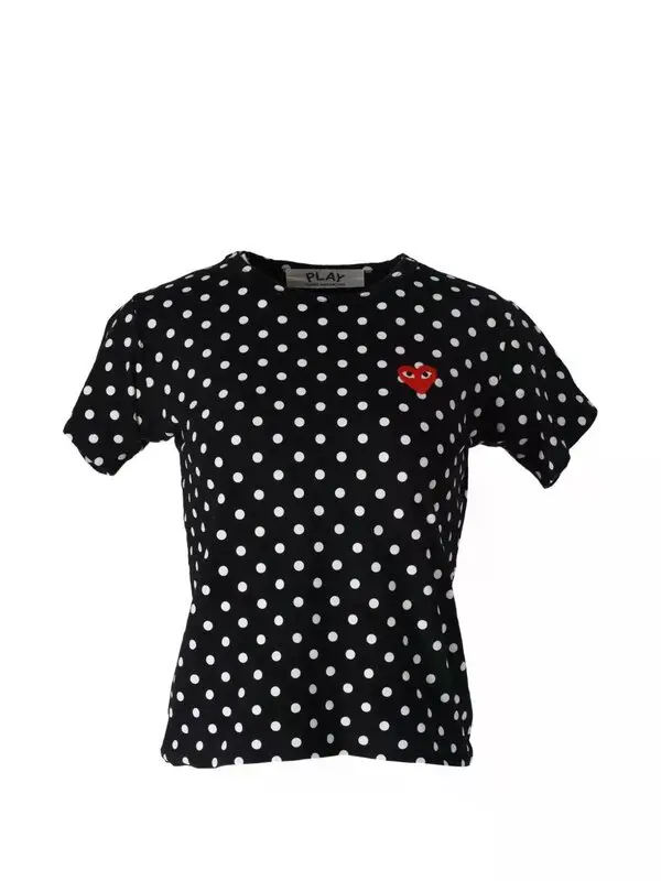 Comme Des Garçons Play Polka-dot Heart-patch T-shirt