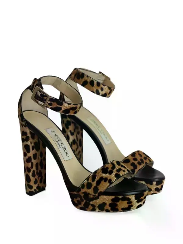 JIMMY CHOO Holly Animal-print Platform Sandals