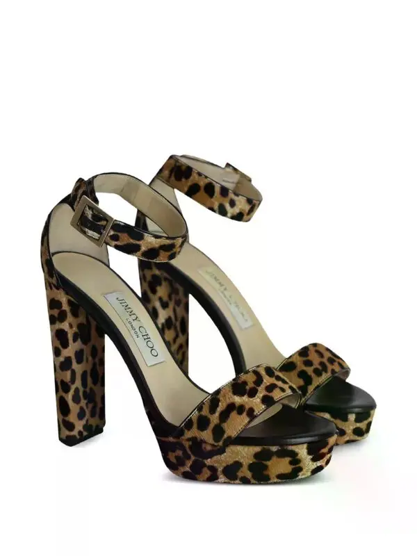 JIMMY CHOO Holly Animal-print Platform Sandals