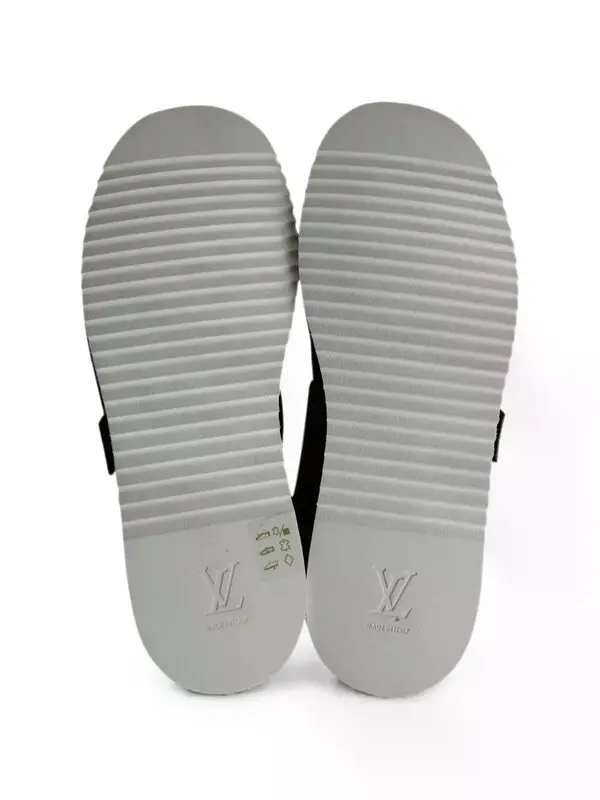 LOUIS VUITTON Suede Shearling Lined Mules
