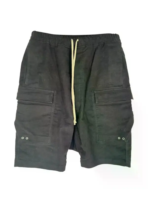 Rick Owens Cotton Cargo Pods Shorts - Black