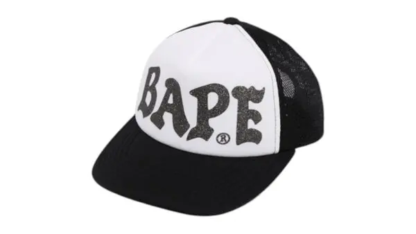 A BATHING APE Glitter Print Mesh Cap - Black