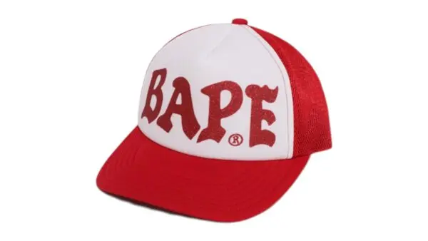 A BATHING APE Glitter Print Mesh Cap - Bright Red