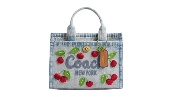 COACH Cargo Tote Bag 20 With Cherry Embroidery