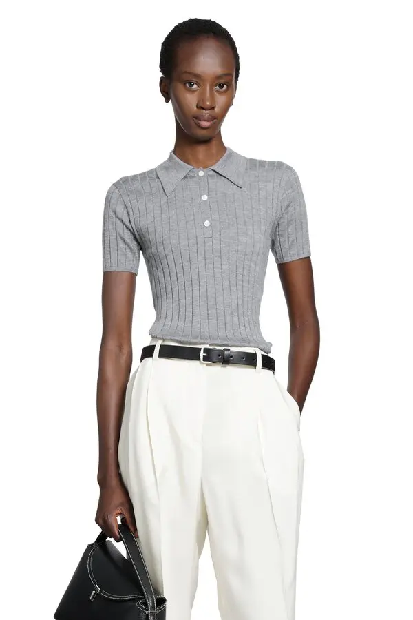 TOTEME Ribbed Cashmere Silk Polo
