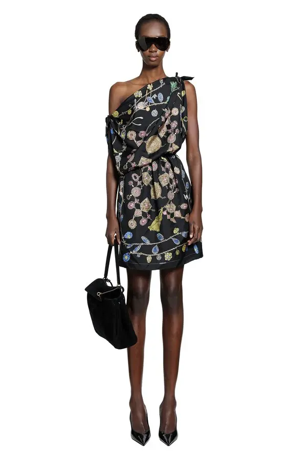 Versace Printed Silk Twill Mini Dress
