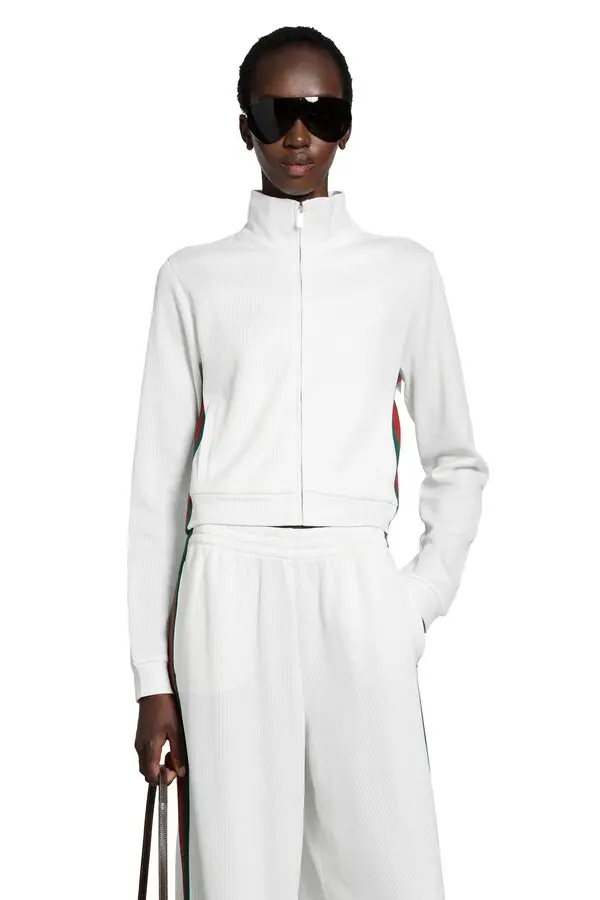 Gucci Cropped Cotton Rib Jersey Track Jacket