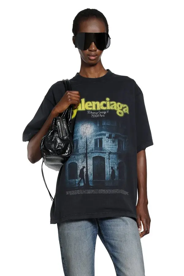 Balenciaga The Address Graphic Print Medium Fit T-shirt
