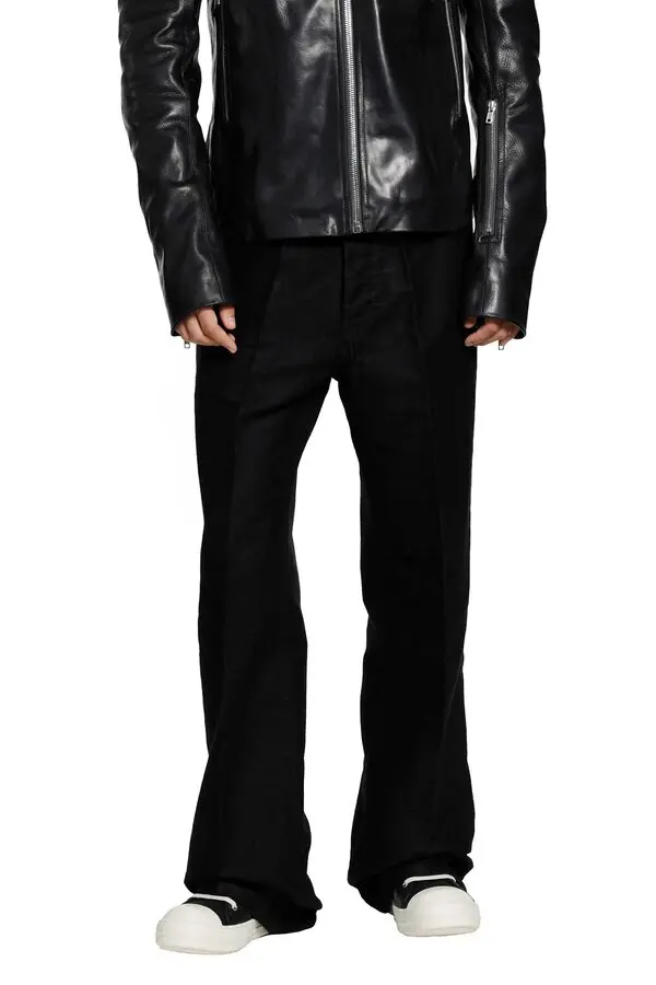 Rick Owens Tower Geth Jeans In Ramie Moleskin - Black