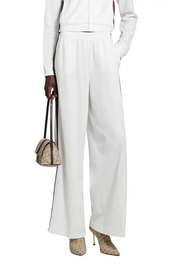 Gucci Cotton Rib Jersey Sweatpants - White