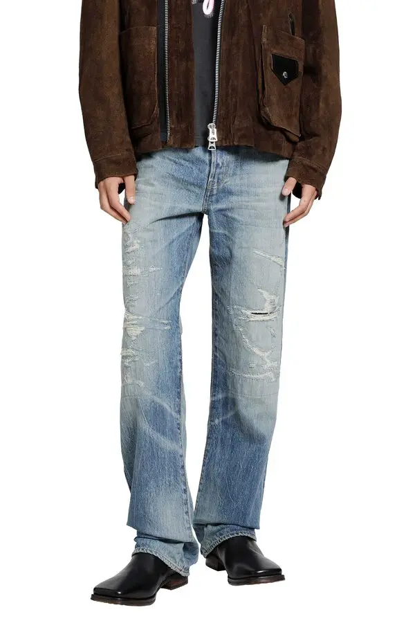 Mastercraft Union Showa Relaxed Natsu Ao Repaired Jeans