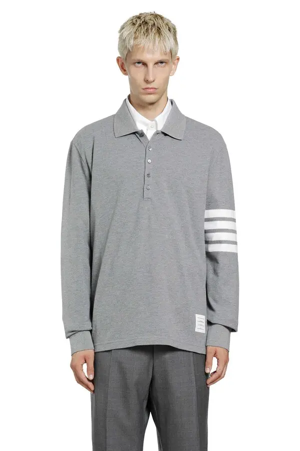 Thom Browne Cotton Piqué 4-bar Long Sleeve Polo