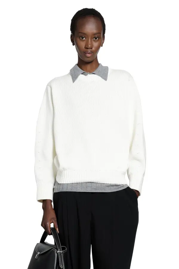 TOTEME Oversized Crew Knit In Macadamia