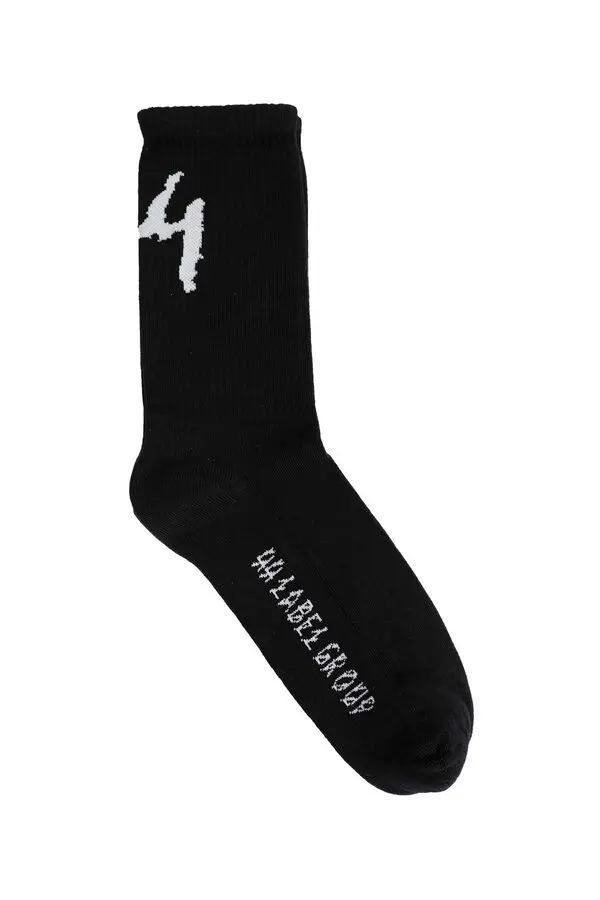 44 LABEL GROUP Ribbed Crew Socks With Logo Jacquard