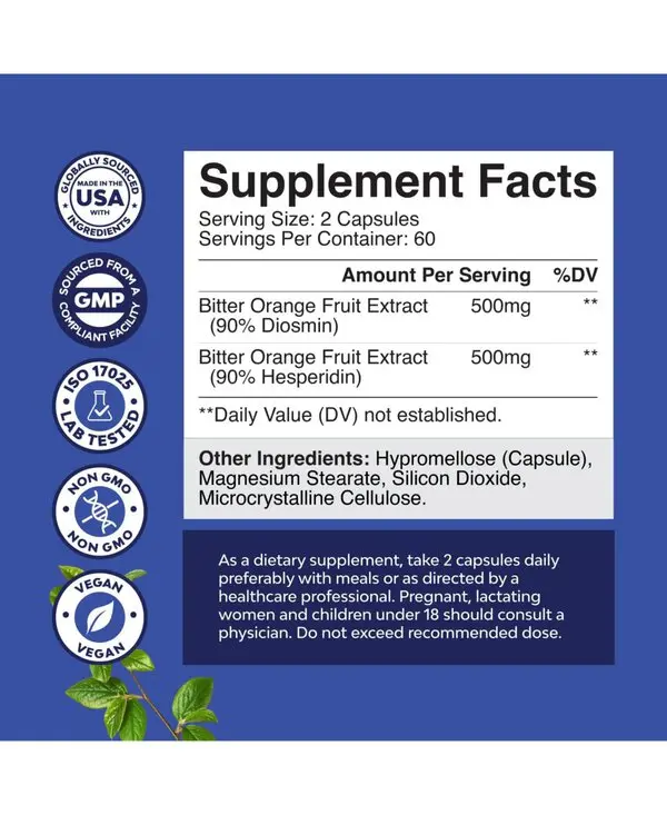 NATURE'S CRAFT Diosmin Hesperidin Complex Capsules