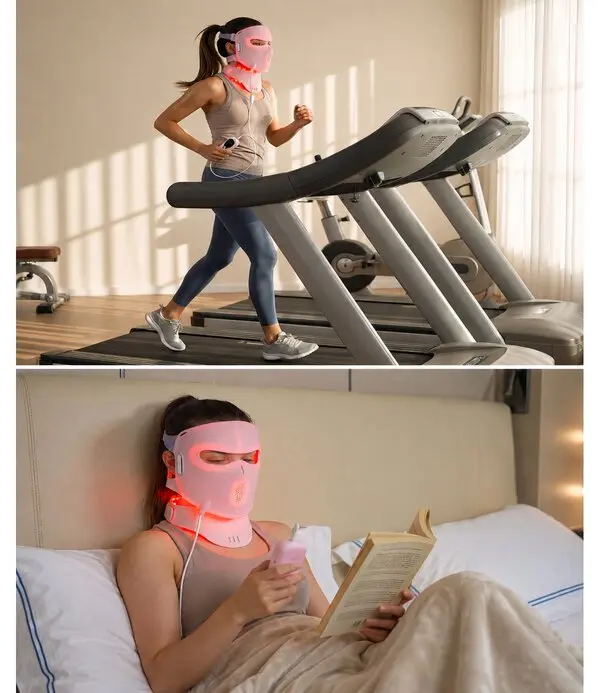 LOVERY 4d Led Light Therapy Face And Neck Set With Multiple Wavelengths - Pink