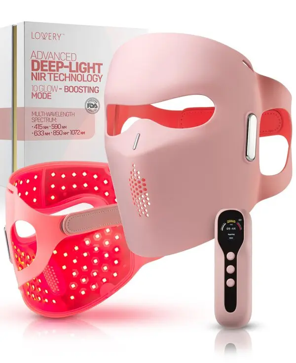 LOVERY 4d Led Light Therapy Mask With Near-infrared Light Anti Aging Skin Rejuvenation - Pink