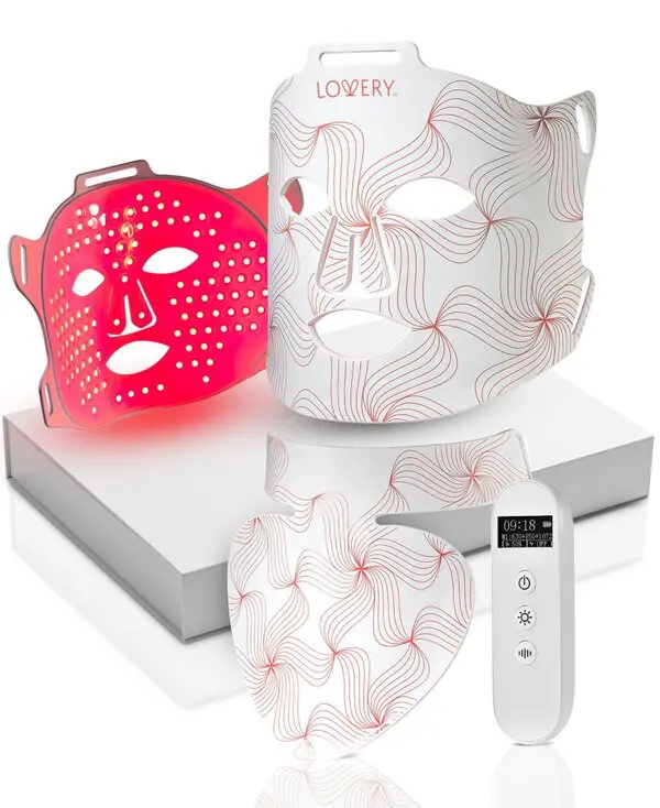 LOVERY Led Light Therapy Face And Neck Set With Multiple Wavelengths - White