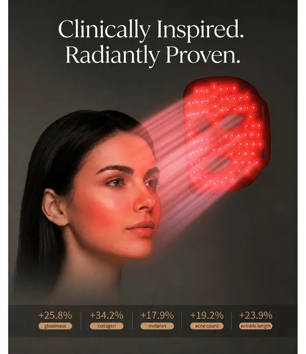 LOVERY Led Light Therapy Face And Neck Set With Multiple Wavelengths - White