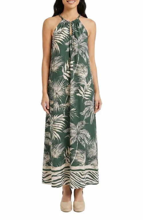 THE GOOD JOURNEY Printed Halter Neck Midi Dress