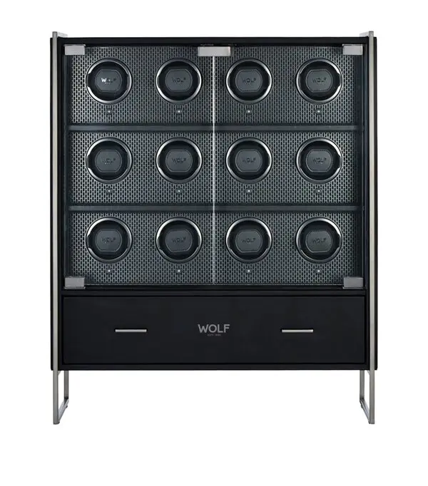Wolf Axis 12-piece Watch Winder Cabinet - Black
