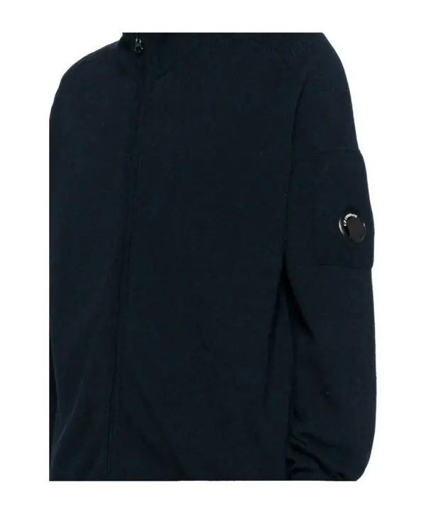 C.P. COMPANY Lens-detail Zip-up Cardigan - Navy Blue