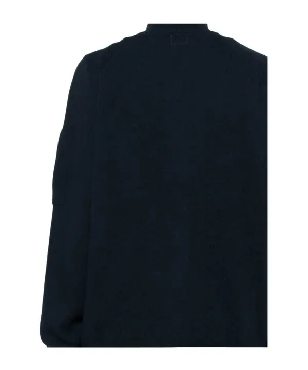 C.P. COMPANY Lens-detail Zip-up Cardigan - Navy Blue
