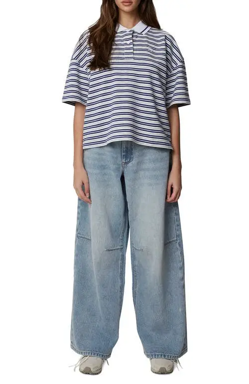GOOD FOR NOTHING Short Sleeve Striped Polo