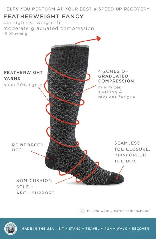 SOCKWELL Featherweight Compression Knee High Socks - Charcoal