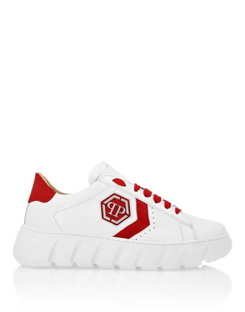 Philipp Plein Nappa Leather Lo-top Sneakers Hexagon