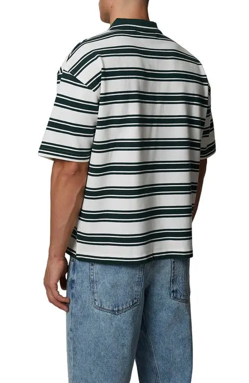 GOOD FOR NOTHING Boxy Fit Striped Polo