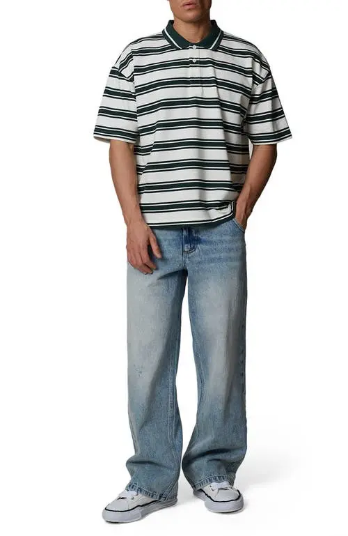 GOOD FOR NOTHING Boxy Fit Striped Polo
