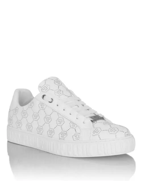 Philipp Plein Low-top Sneakers Carson Monogram Strass - White